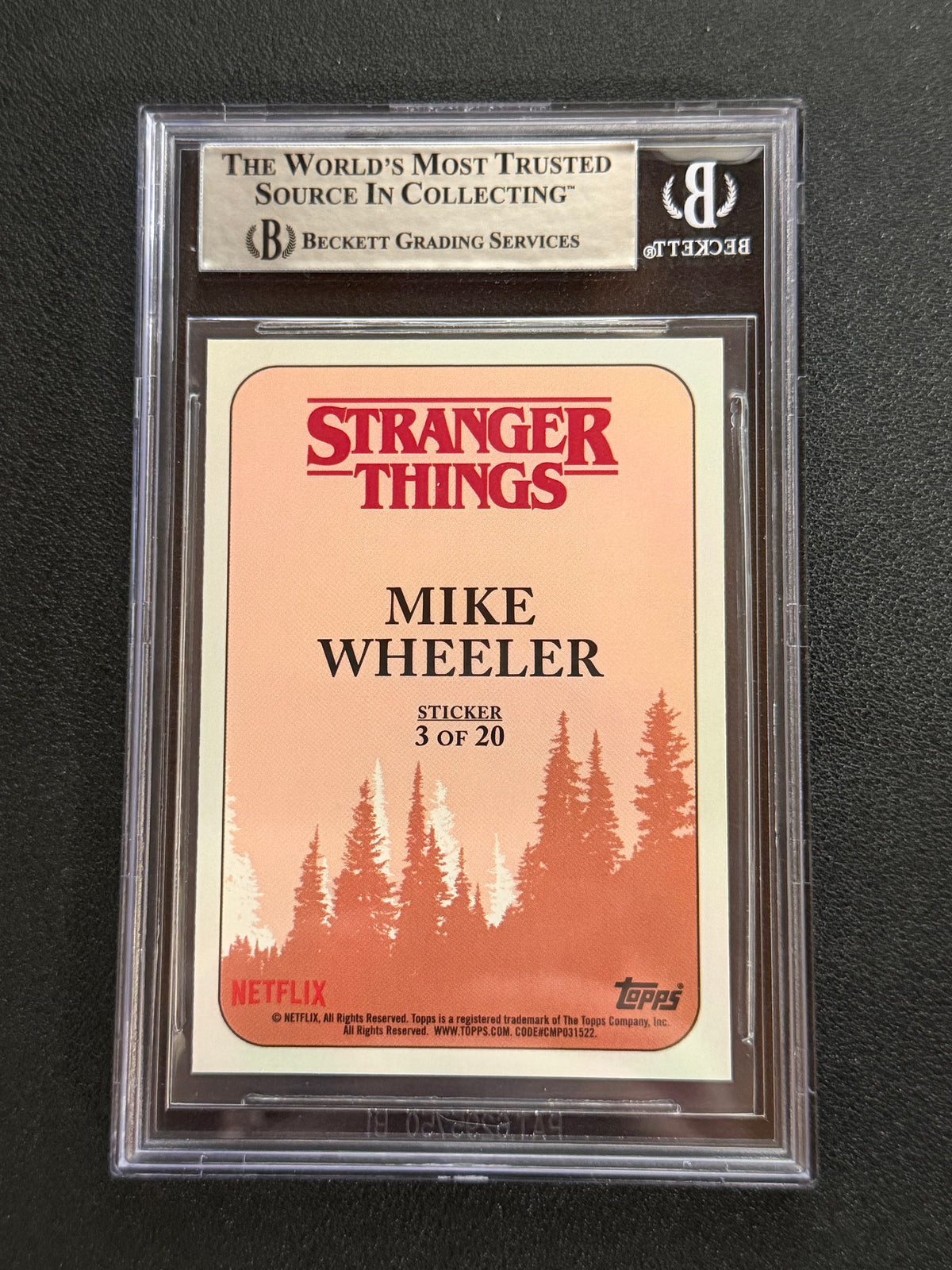 Finn Wolfhard Signed as Mike Stranger Things Season 1 Topps Sticker Ca ...